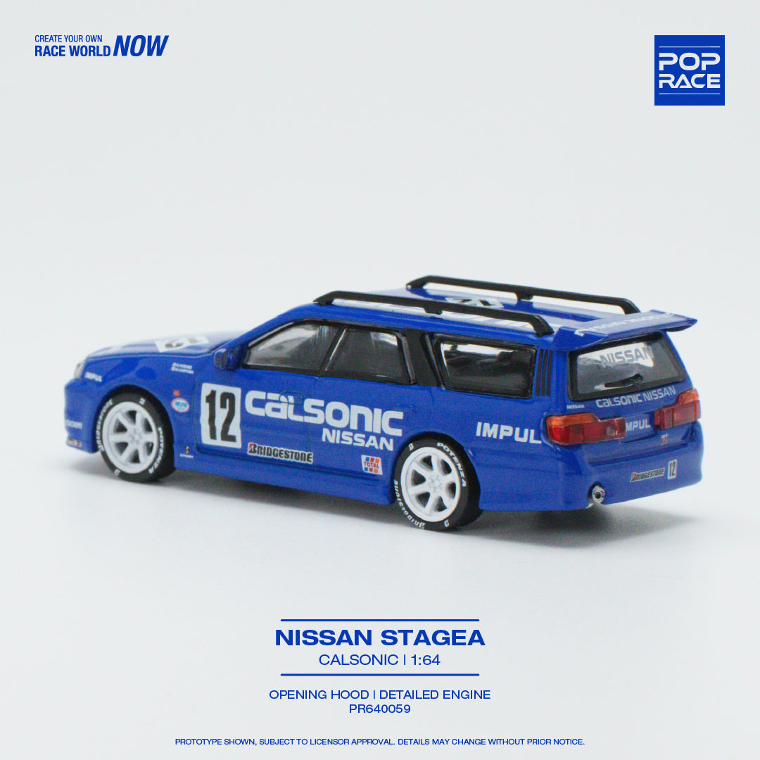 POPRACE 1/64 Nissan Stagea - Calsonic PR640059 – Tokyo Station