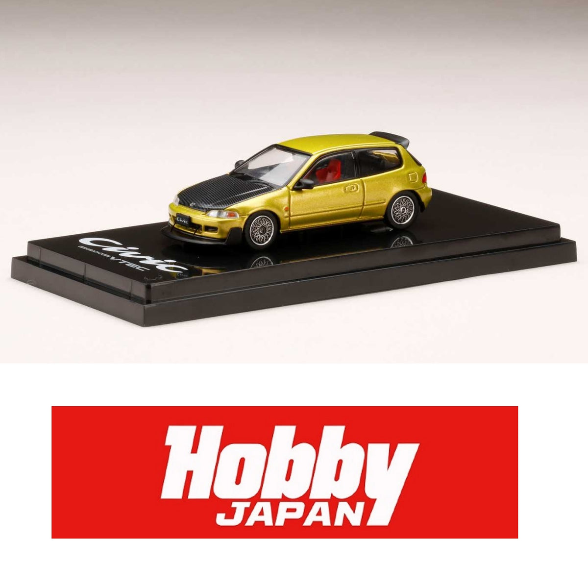 HOBBY JAPAN 1/64 Honda CIVIC (EG6) JDM STYLE / MESH WHEEL Yellow HJ641 – Tokyo Station