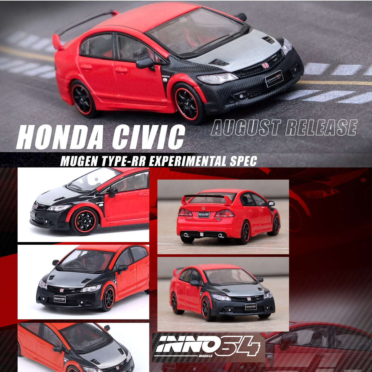 INNO64 1/64 HONDA CIVIC Type-RR FD2 MUGEN RR Experimental Spec 2008 IN – Tokyo Station