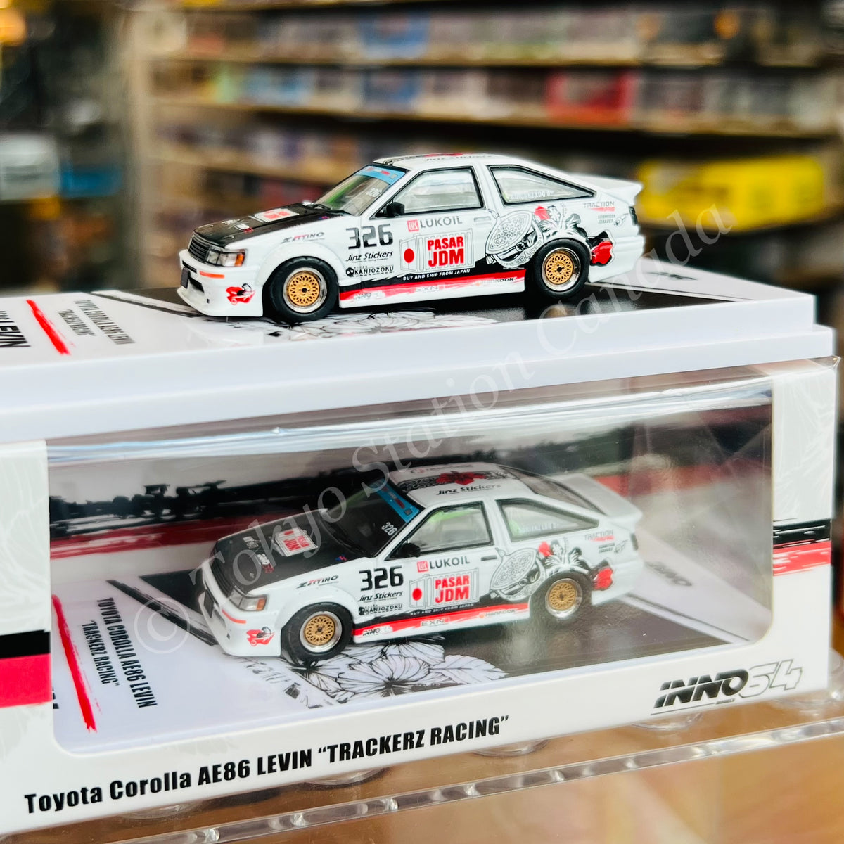 INNO64 1/64 TOYOTA COROLLA AE86 Levin "TRACKERS RACING” Malaysia Speci ...