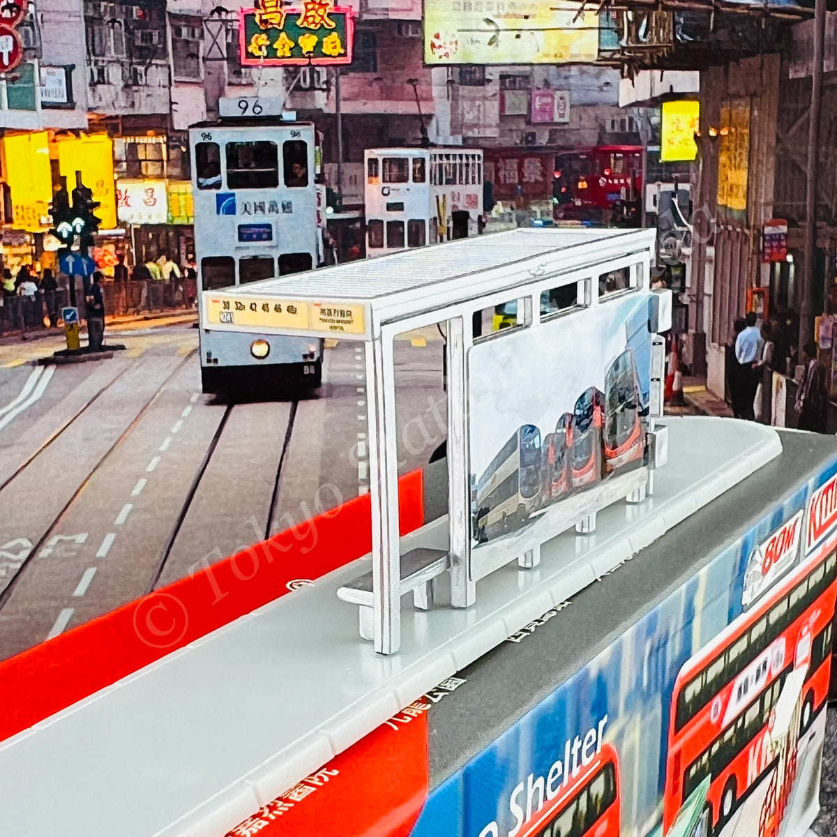 TINY 微影 1/110 KMB Bus Stop Shelter (Princess Margaret Hospital 瑪嘉烈醫院 ...
