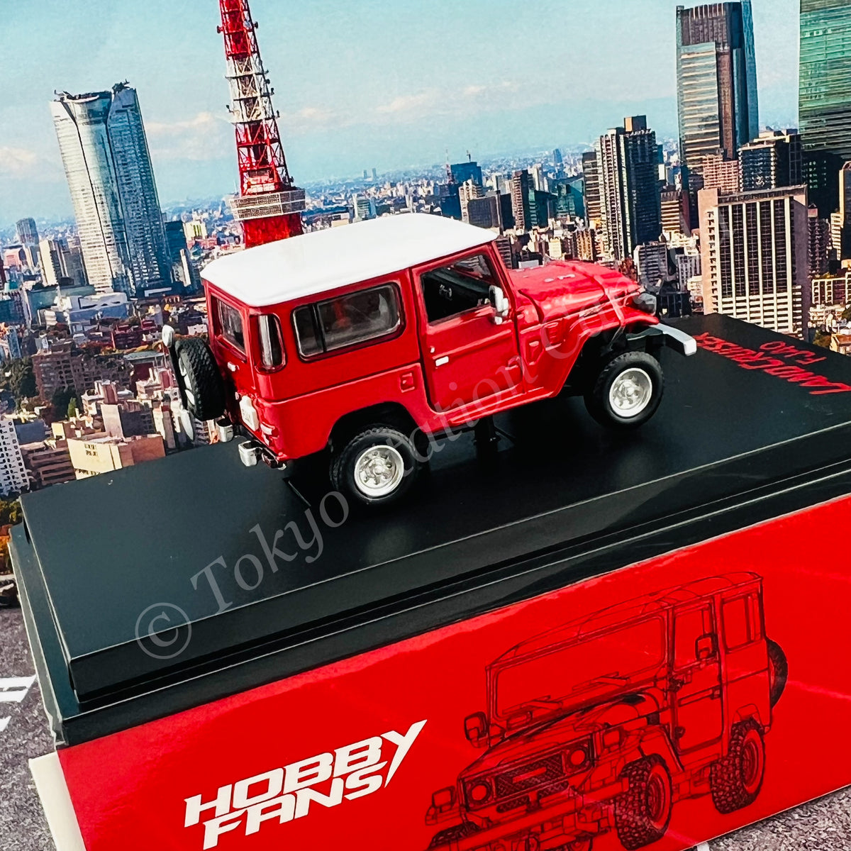 HOBBY FANS 1/64 Toyota Land Cruiser FJ40 Red / White HF64-FJ40-02RDWH ...