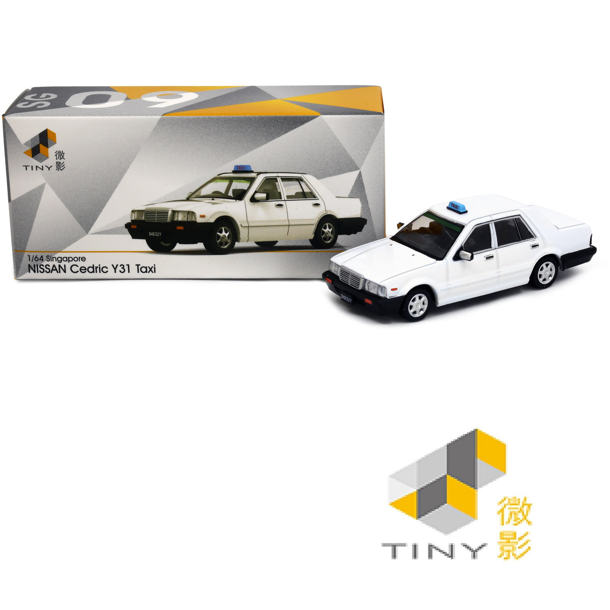 PREORDER TINY 微影 1/64 Tiny City SG09 Nissan Cedric Y31 Taxi (White) AT ...