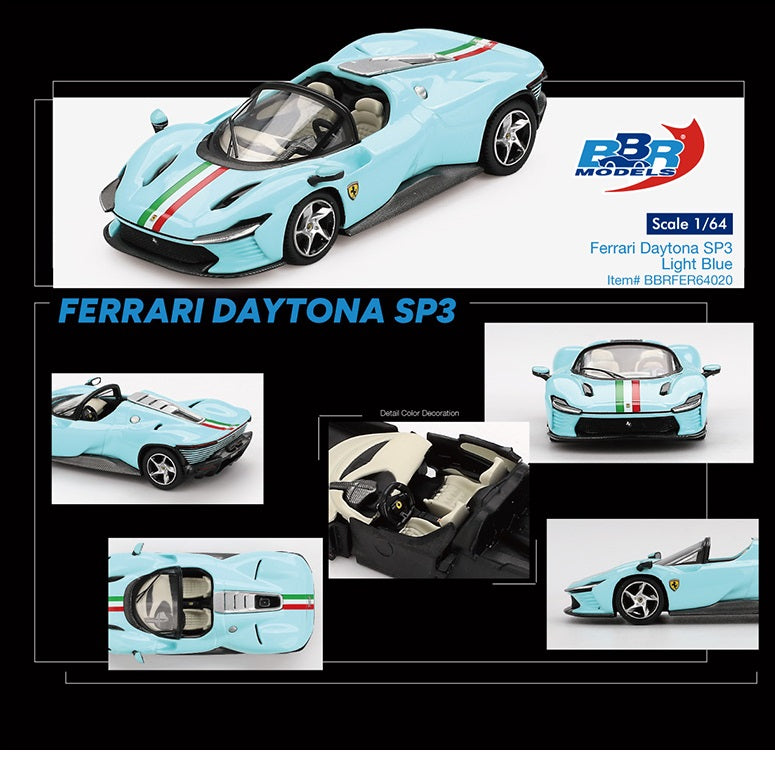 PREORDER BBR 1/64 Ferrari Daytona SP3 – Light Blue – Limited Edition B ...