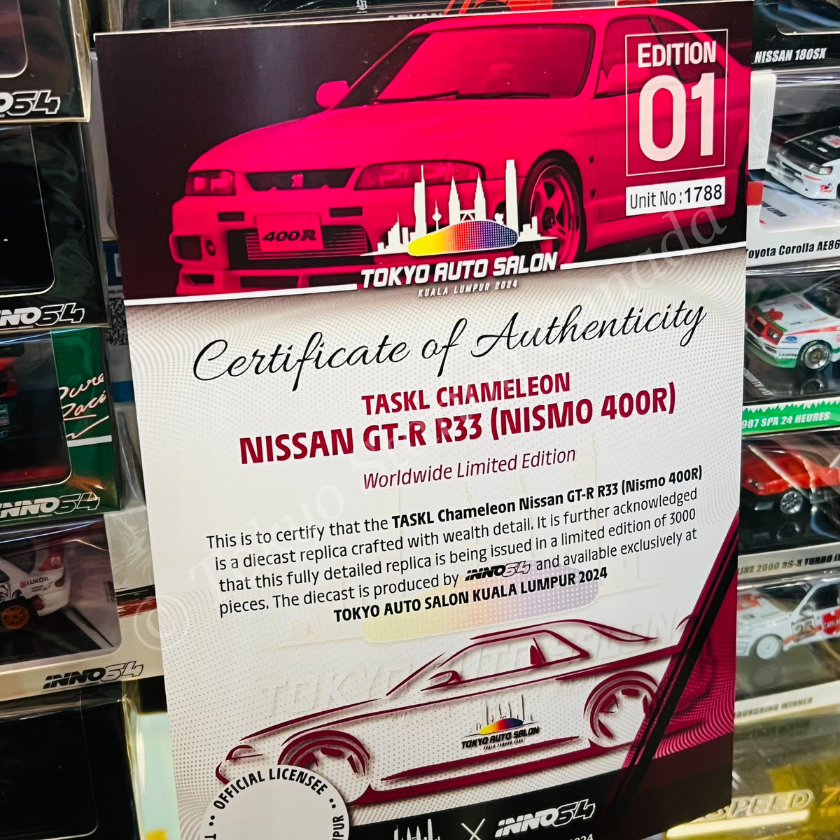 INNO64 1/64 TASKL CHAMELEON NISSAN R33 NISMO 400R Worldwide Limited Ed ...