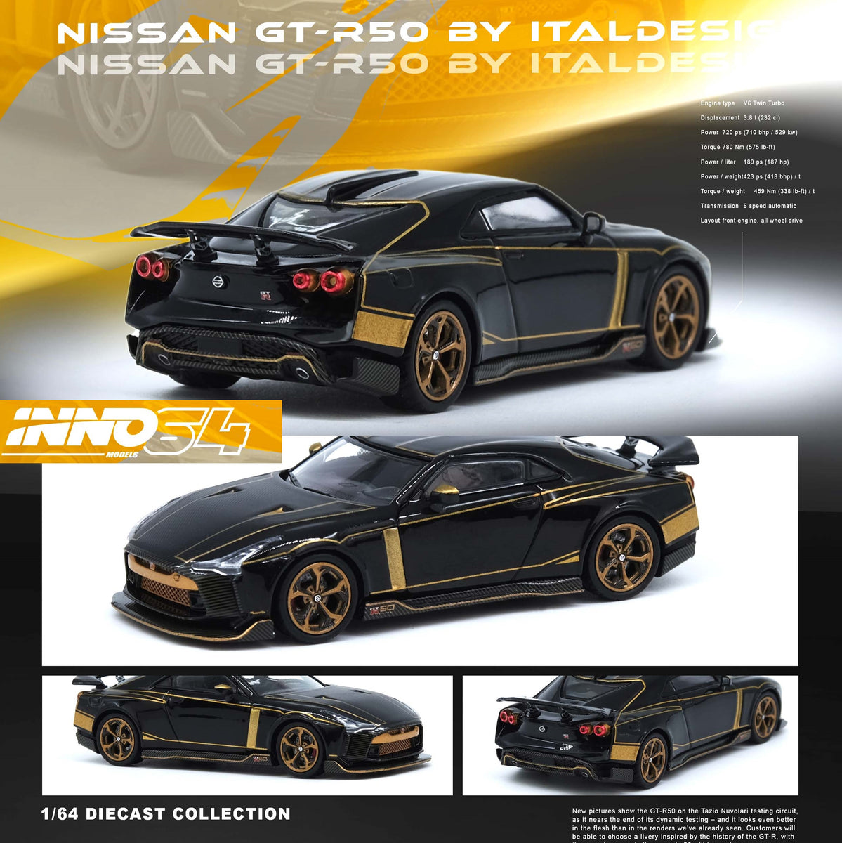 INNO64 1/64 NISSAN GT-R50 By ITALDESIGN Black IN64-R50-BLK – Tokyo Station