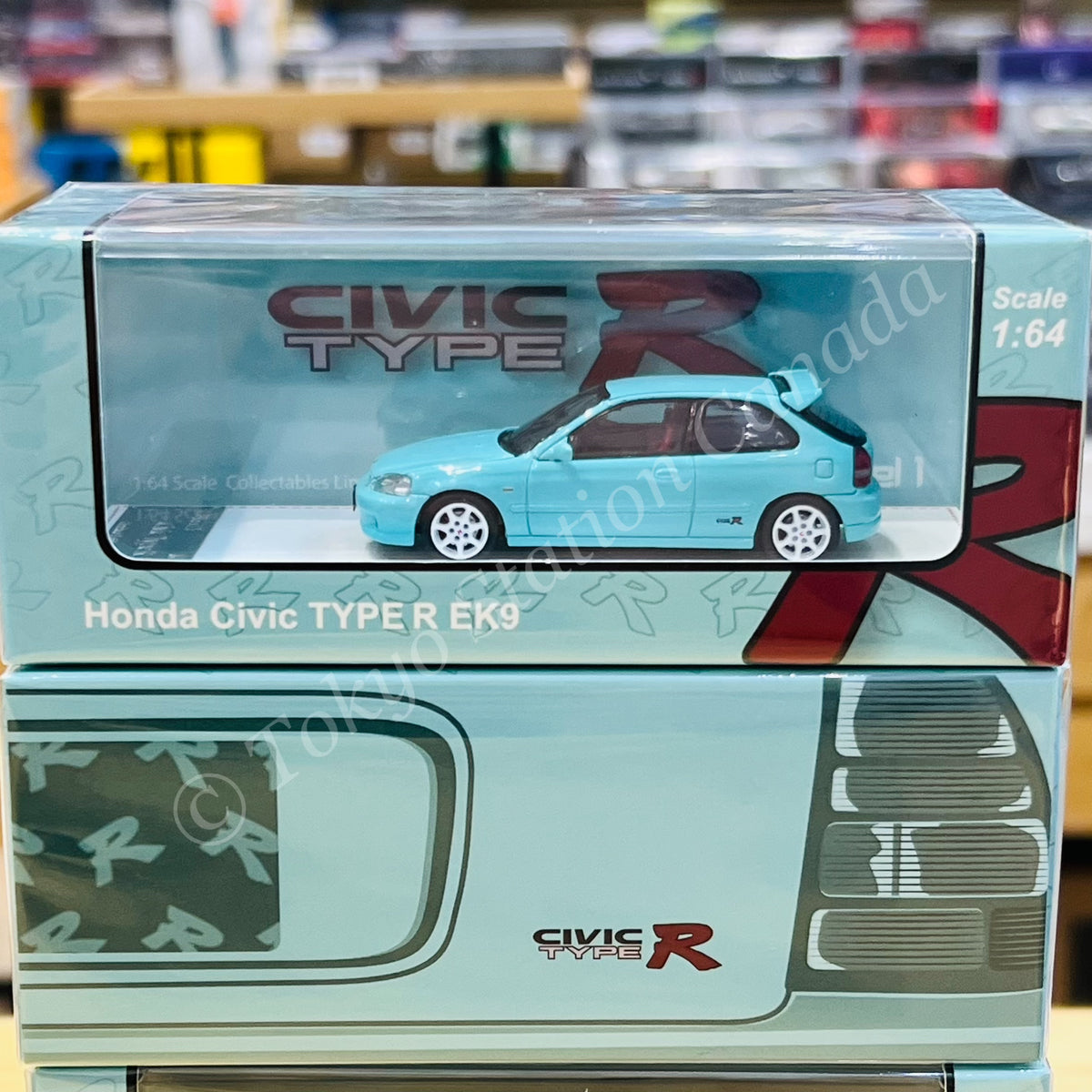 MODEL 1 1/64 Honda Civic Type R EK9 Custom Colour Eggshell Blue C33303 ...