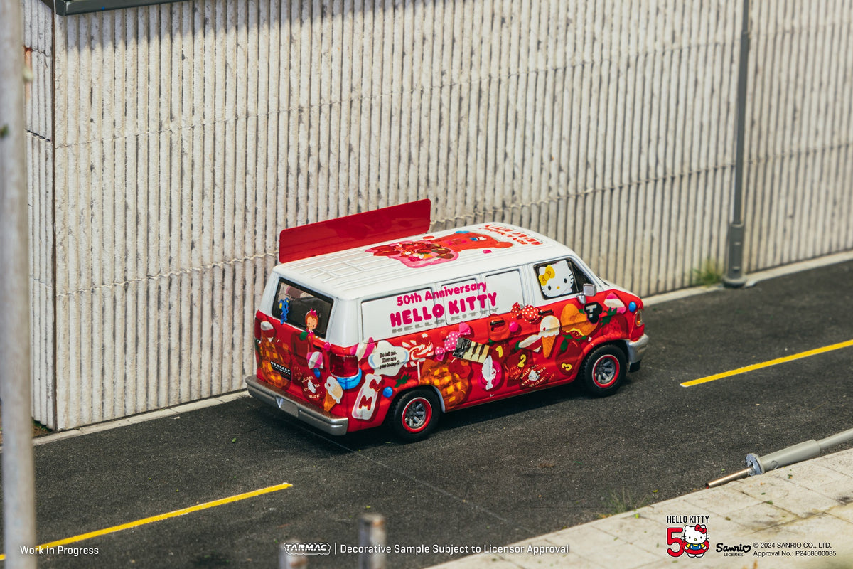TARMAC WORKS GLOBAL64 1/64 Dodge Van Hello Kitty Food Truck T64G-TL032 ...