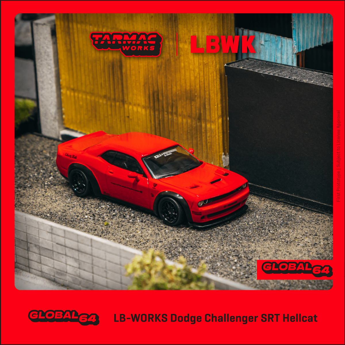 TARMAC WORKS GLOBAL64 1/64 LB-WORKS Dodge Challenger SRT Hellcat Red T ...