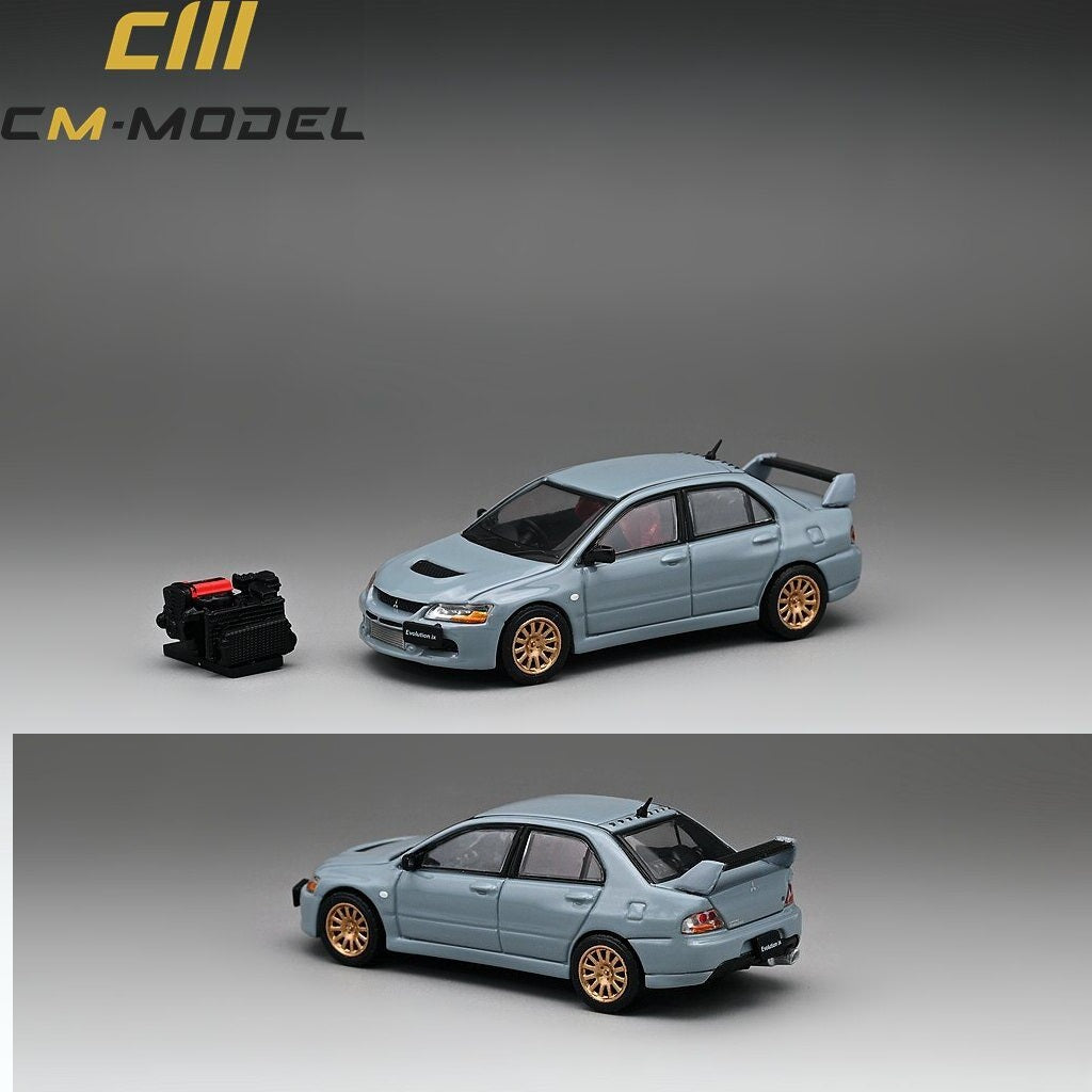 CM MODEL 1/64 Mitsubishi Lancer Evo IX Gray with Engine – Tokyo Station