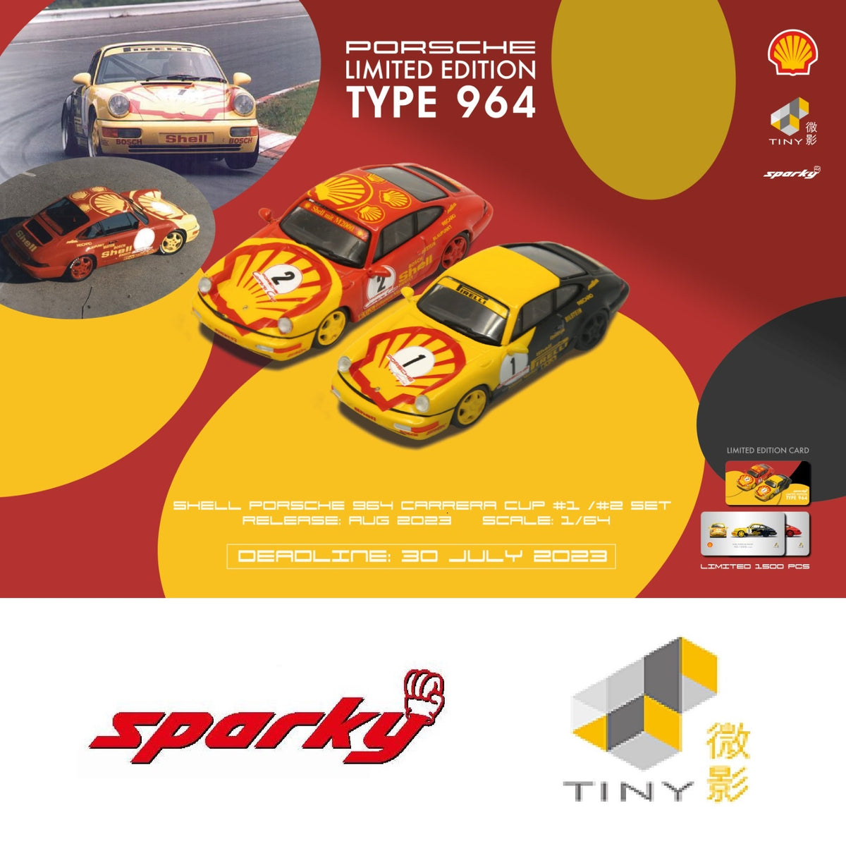 TINY x SPARKY 1/64 Shell Porsche 911 (964) Cup COMBO - SHELL Pirelli ...