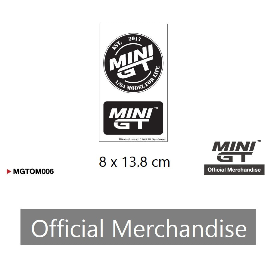 PREORDER MINI GT Black Logo Sticker Set (8 x 13.8cm) MGTOM006 (Approx ...