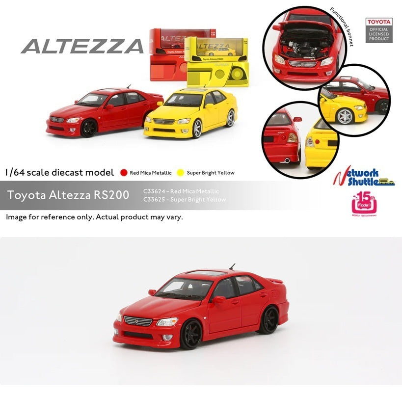 MODEL 1 1/64 Toyota Altezza RS200 SXE10 Red Mica Metallic C33624 ...