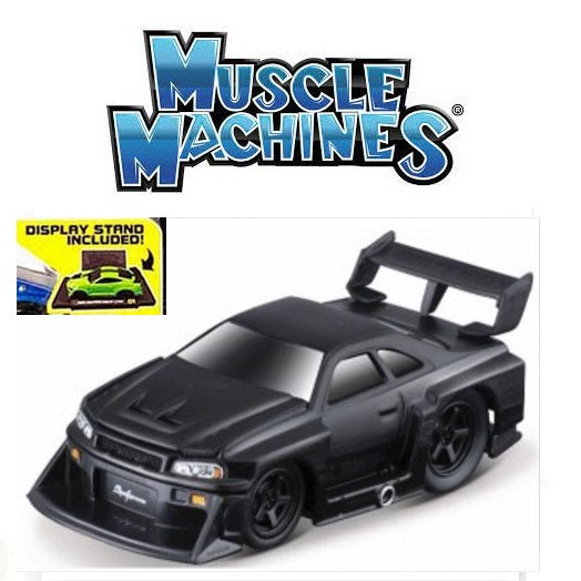 Muscle Machines 1/64 Liberty Walk 1999 Nissan Skyline GT-R R34 Black 1 ...