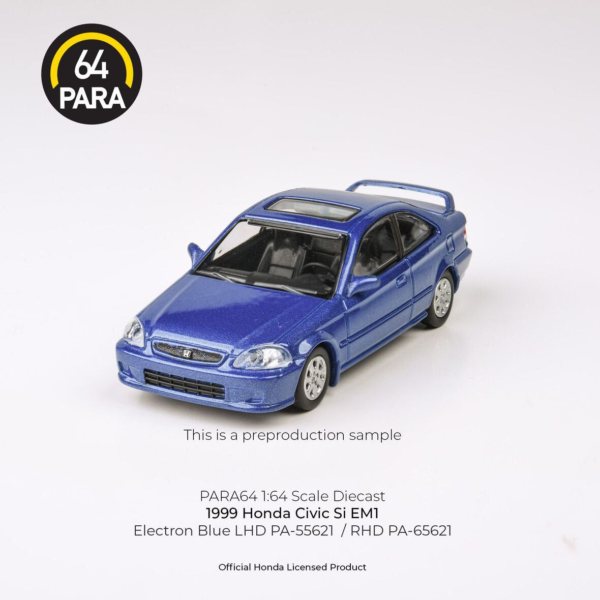 PARA64 1/64 1999 Honda Civic Si EM1 – Electron Blue Pearl LHD PA-55621 ...