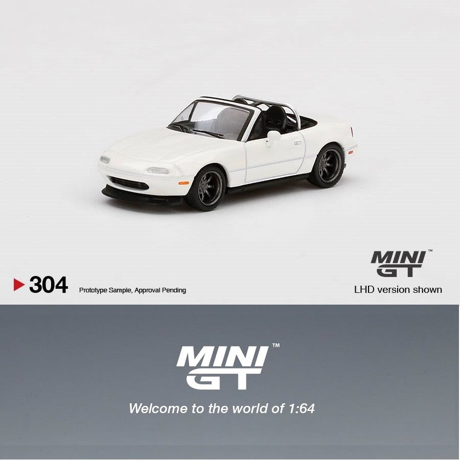 MINI GT 1/64 Mazda Miata MX-5 (NA) Tuned Version Classic White LHD MGT ...