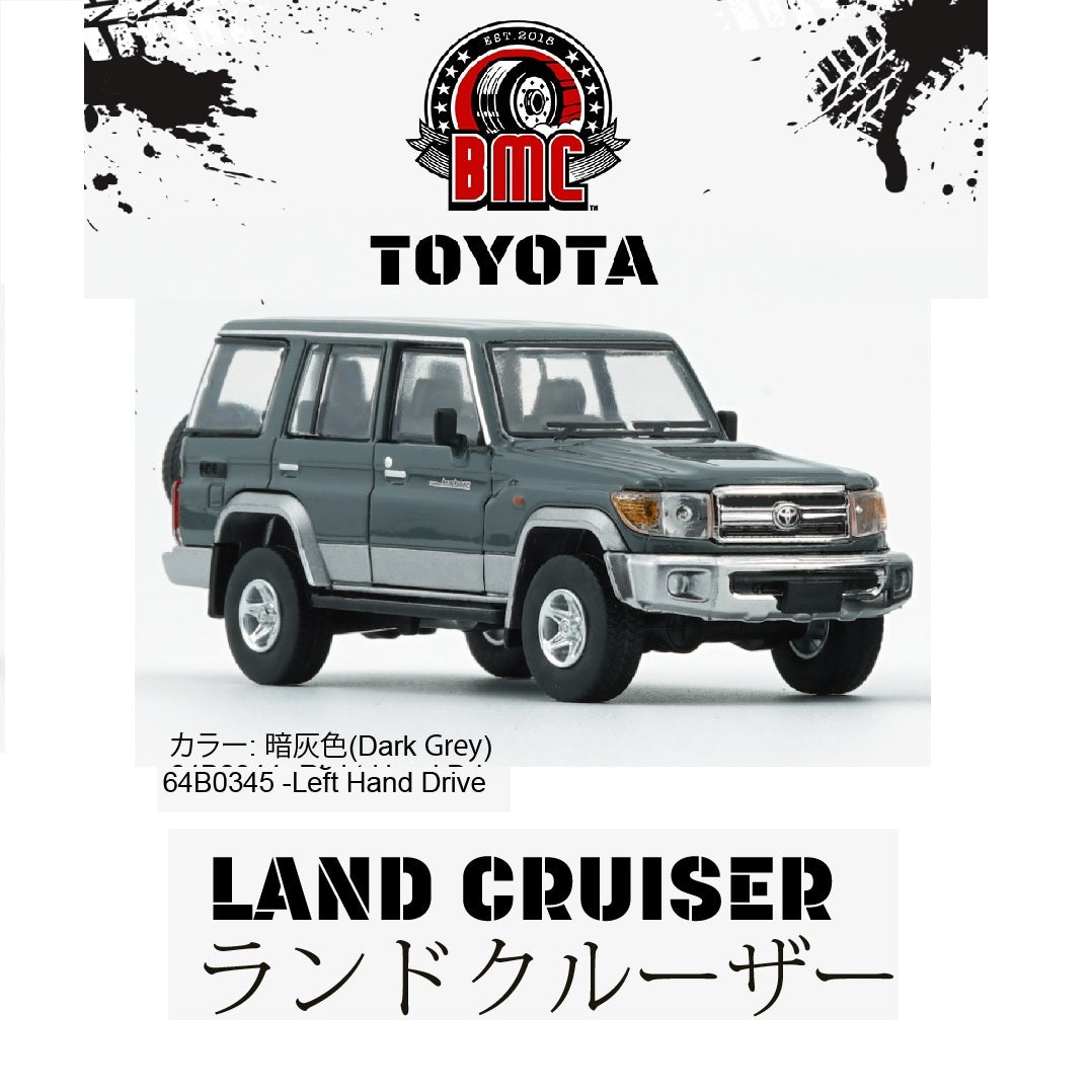 BM Creations 1/64 Toyota Land Cruiser LC76 Dark Grey LHD 64B0345 ...