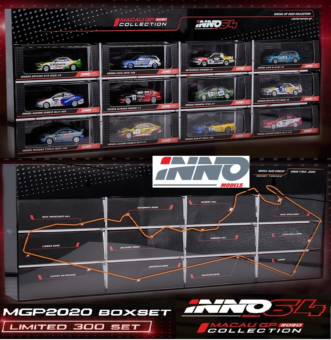 INNO64 Macau Grand Prix Collection 2020 12 pieces Box Set with Acrylic ...