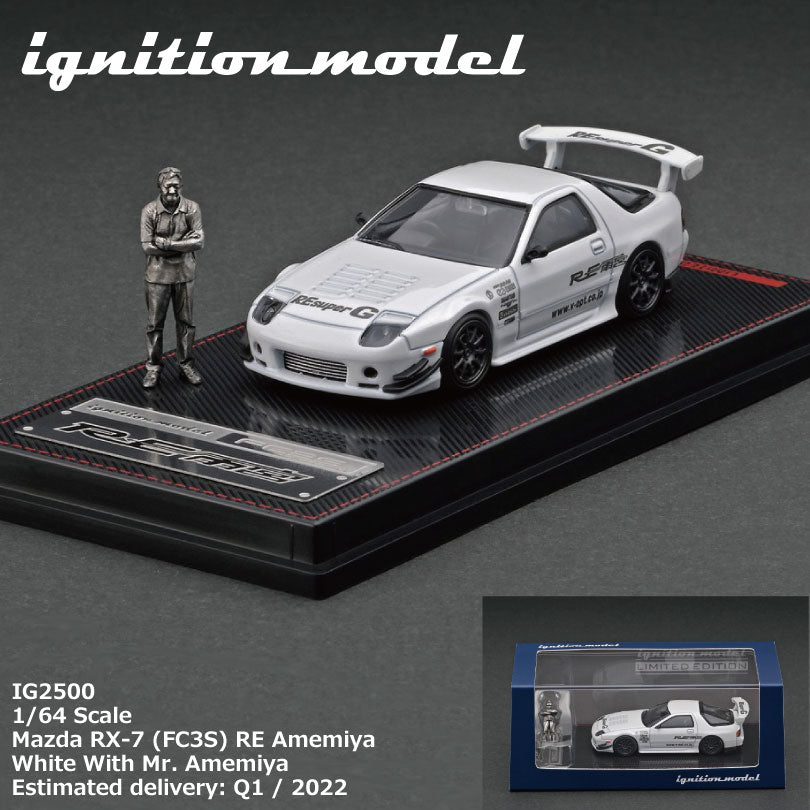 Ignition Model 1/64 Mazda RX-7 (FC3S) RE Amemiya White with Mr. Amemiy – Tokyo Station