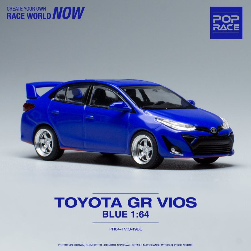PREORDER POPRACE 1/64 TOYOTA GR VIOS BLUE PR64-TVIO-19BL (Approx. rele ...