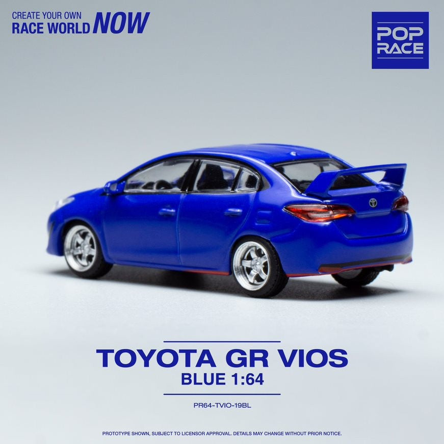 PREORDER POPRACE 1/64 TOYOTA GR VIOS BLUE PR64-TVIO-19BL (Approx. rele ...