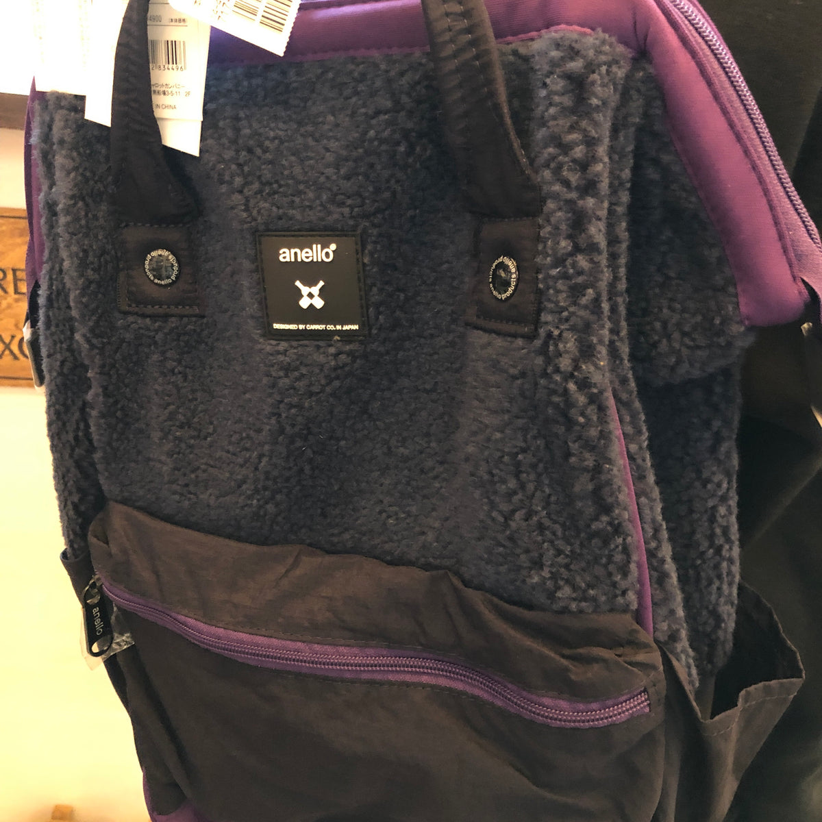 anello® Faux Fur Backpack Navy Blue – Tokyo Station