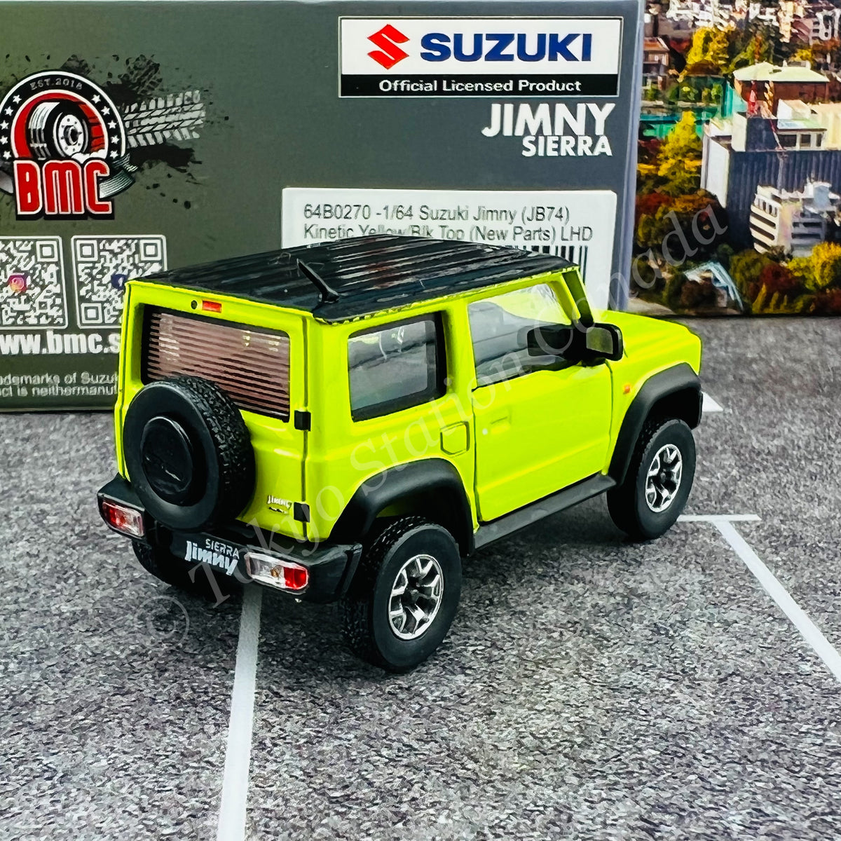 BM CREATIONS 1/64 Suzuki Jimny (JB74) Kinetic Yellow w/ Black Top with ...