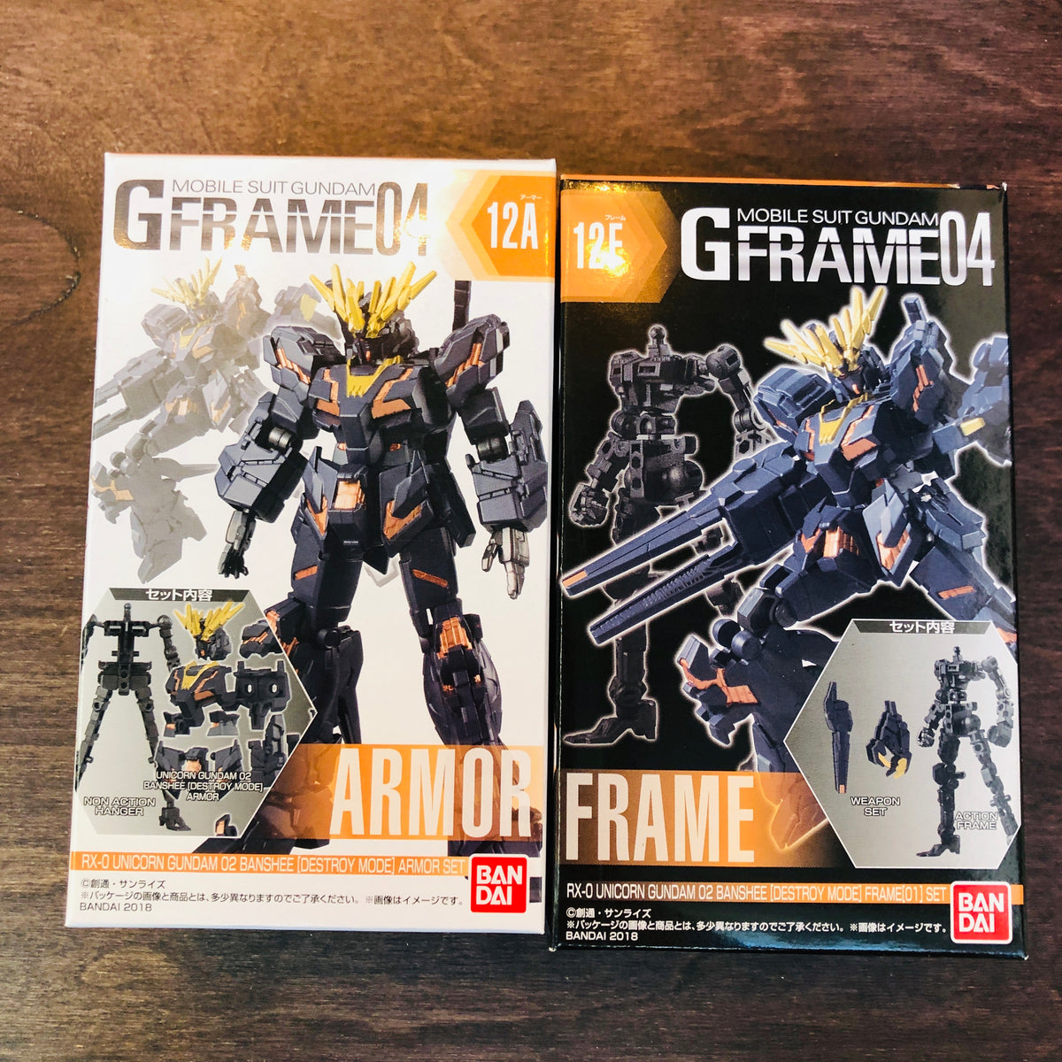 GFRAME 04 Mobile Suit Gundam 12A and 12F RX-0 Unicorn Gundam 02 Banshe ...