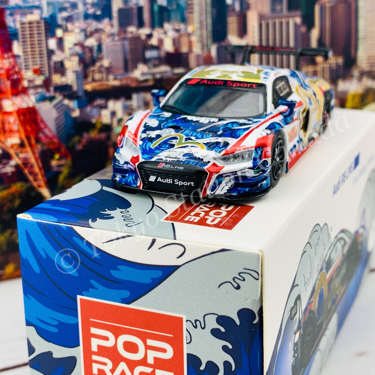 POPRACE 1/64 Audi R8 LM "EVISU x WORKS" Macau GT Cup 2020 Marchy Lee P ...
